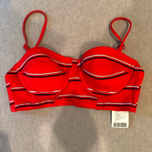 Urban Outfitters | Swim | Urban Outfitters Striped Red Balconette Swim ...